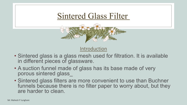 Filtration Membrane filter and sintered glass filter.pptx