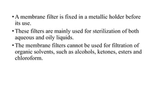 filtration and clarification Pharmaceutics I by | PPTX