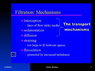 Filtration Mechanisms for Water Treatment Plat | PPT
