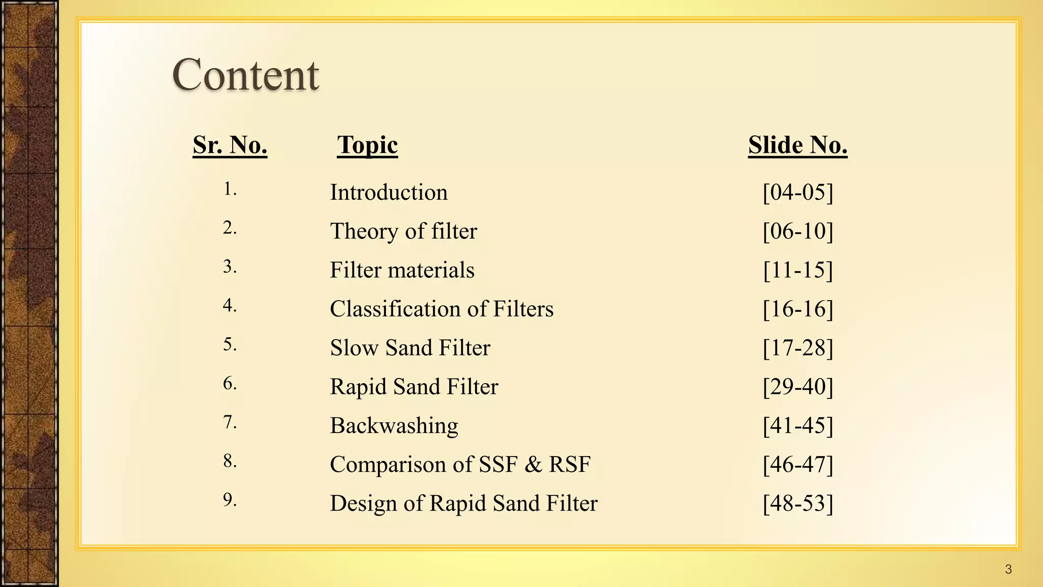 Filtration unit in water treatment plant | PPTX