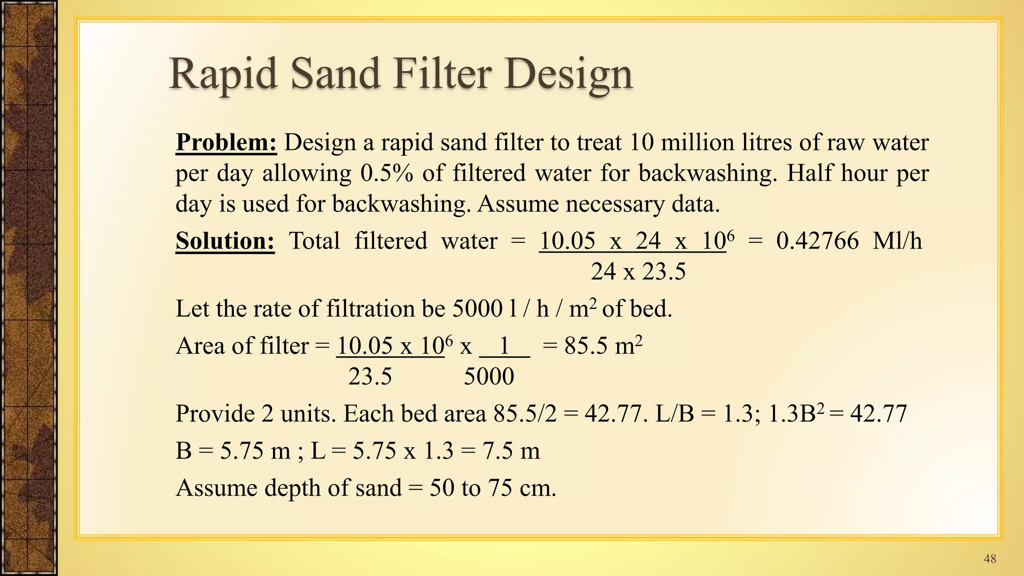 Filtration unit in water treatment plant | PPTX