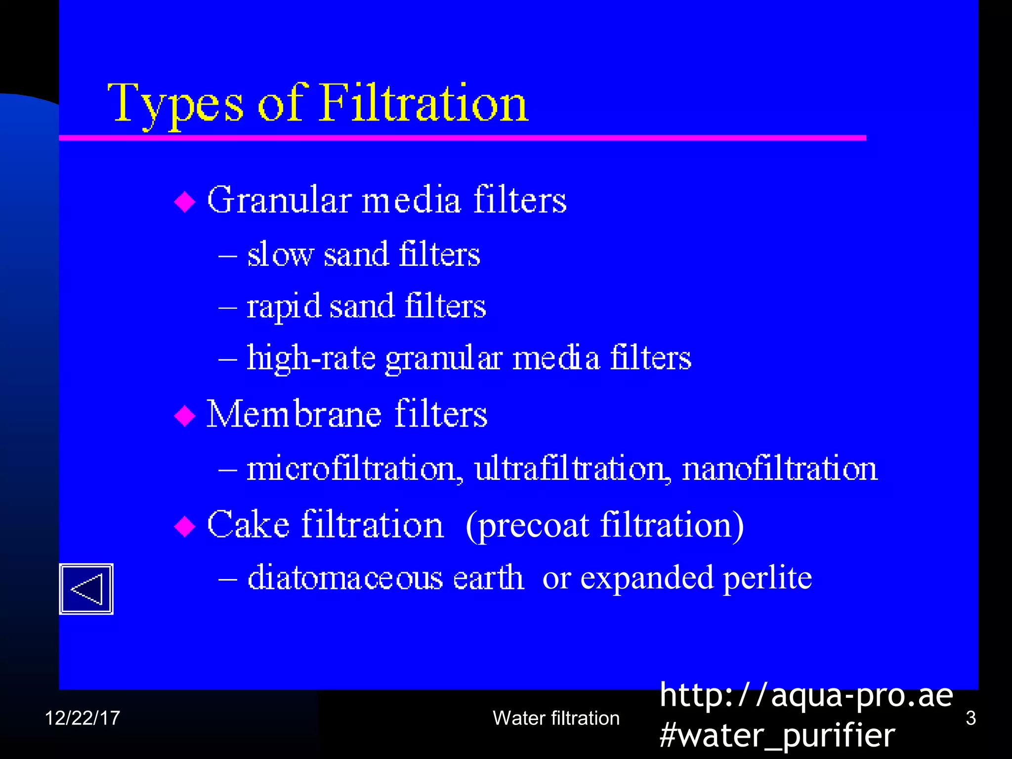 Filtration aqua pro.ae