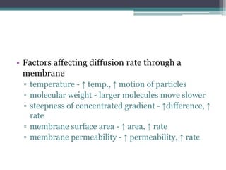 Filtration, diffusion, and osmosis | PPTX
