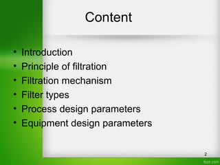 Filtration: mechanism and design parameters | PPT | Desserts and Baking ...