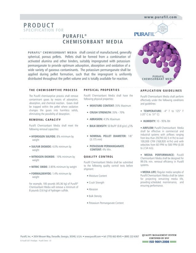 Remove Toxins With Purafil Chemisorbant Media | PDF