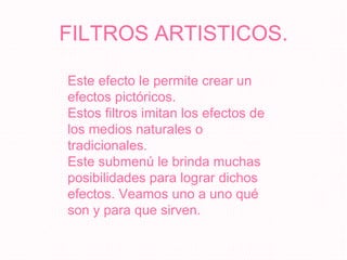 Filtros artisticos power point | PPT