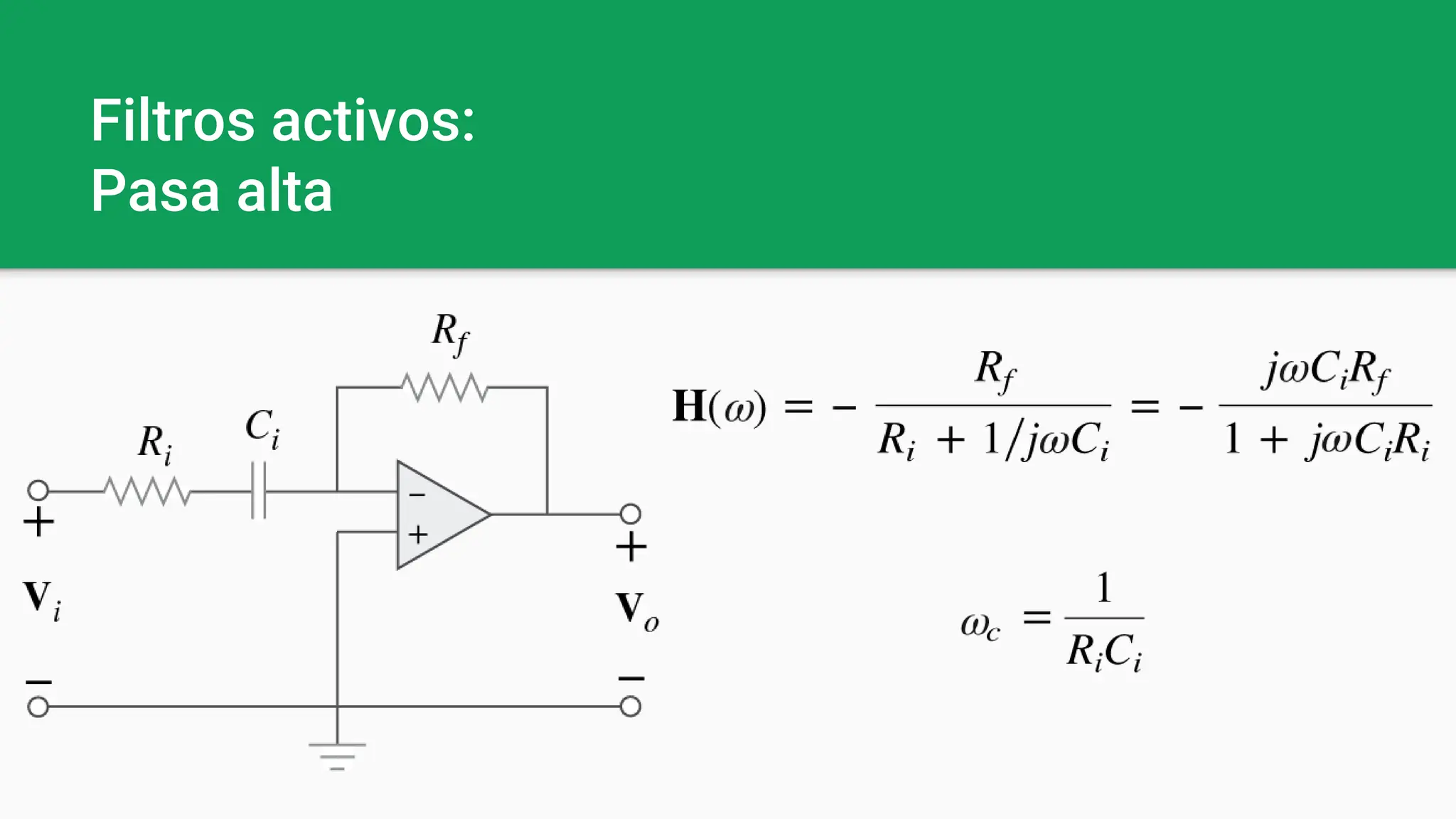 Filtros pasivos y activos en circuitos eléctricos básicos de Ingeniería ...