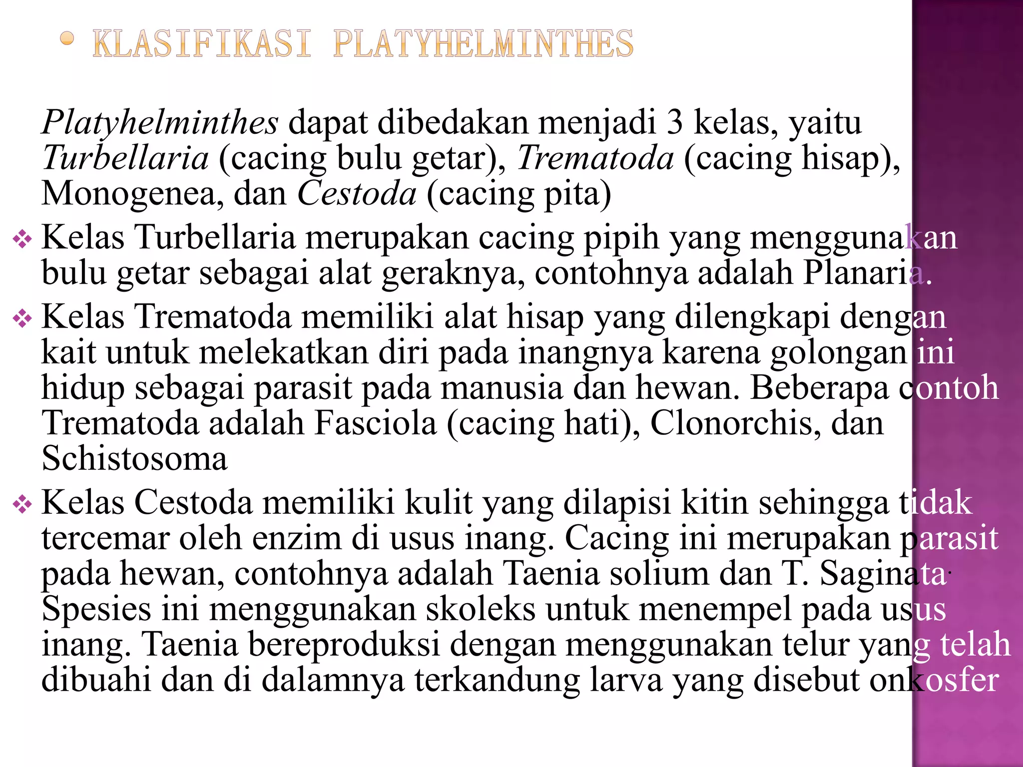 Filum platyhelminthes, nemathelminthes, anellida. | PPTX