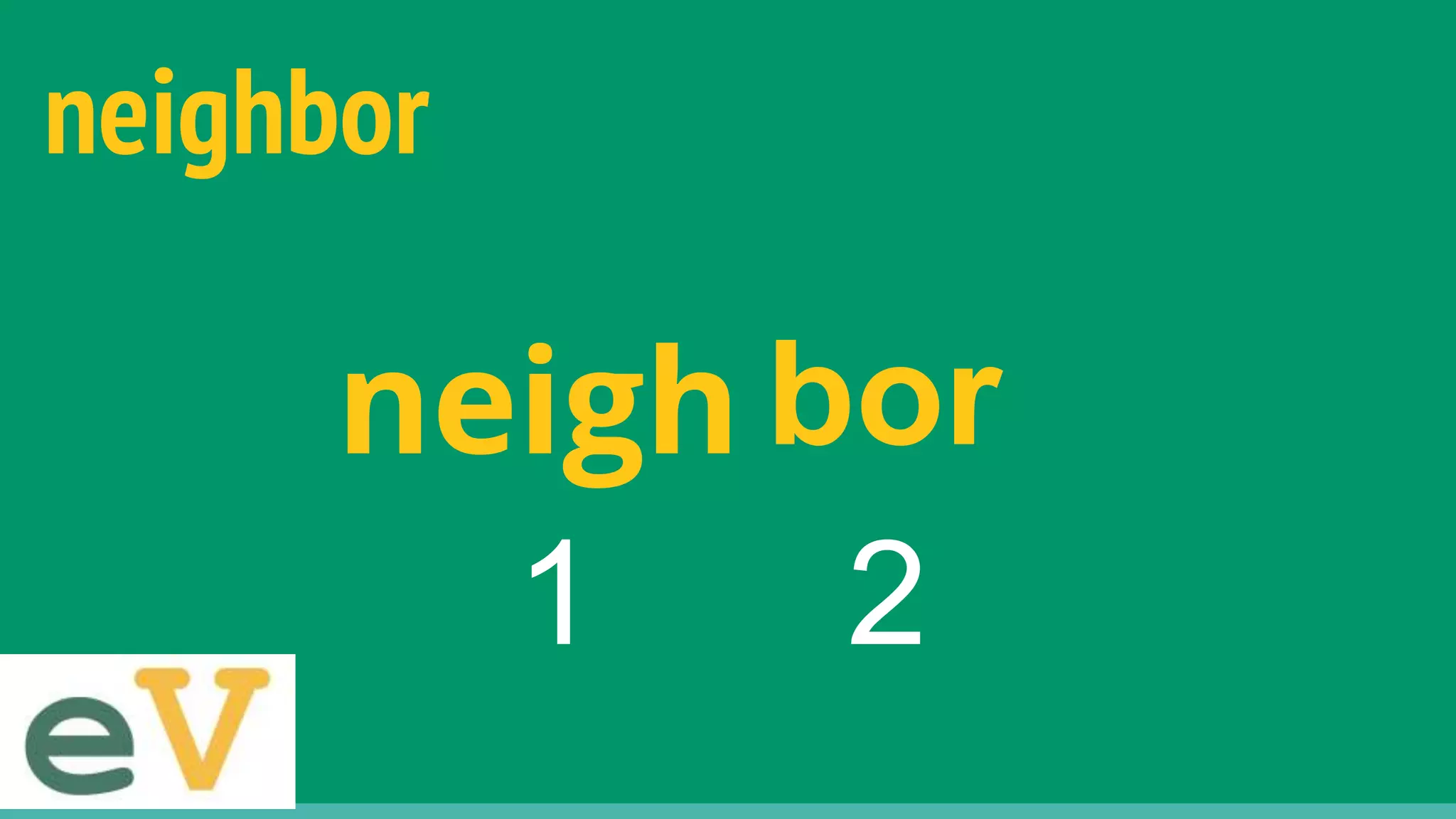 English Village Word of the Day: neighbor | PPTX
