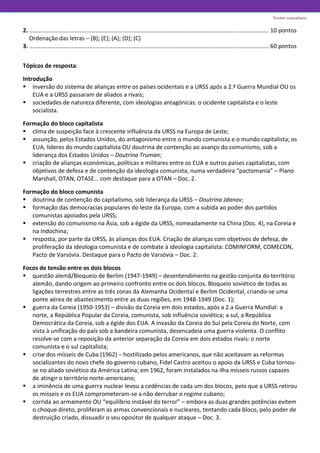 Fim da 2 guerra mundia e guerra fria 3 teste correção | PDF