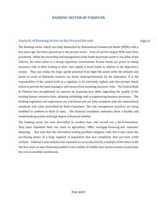 Banking Sector of Pakistan FIM | DOC