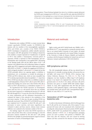 Genetic deletion of HVEM in a leukemia B cell line promotes a ...