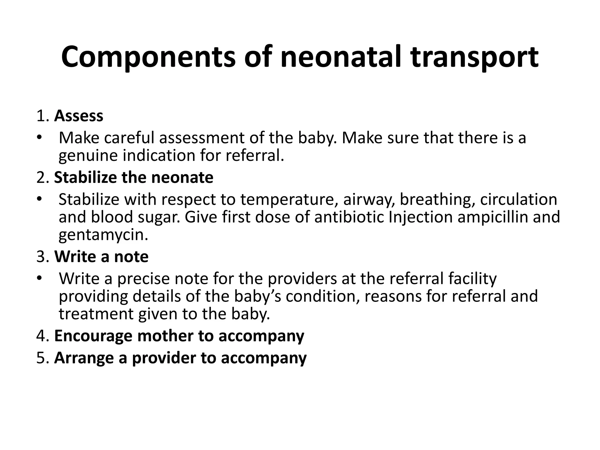 F imnci neonatal transport | PPTX