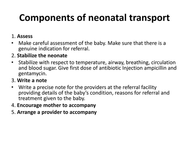 F imnci neonatal transport | PPT