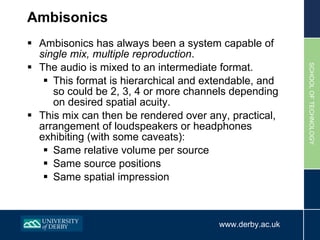 Future Proof Surround Sound Mixing using Ambisonics | PPT