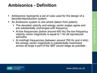 Future Proof Surround Sound Mixing using Ambisonics | PPT