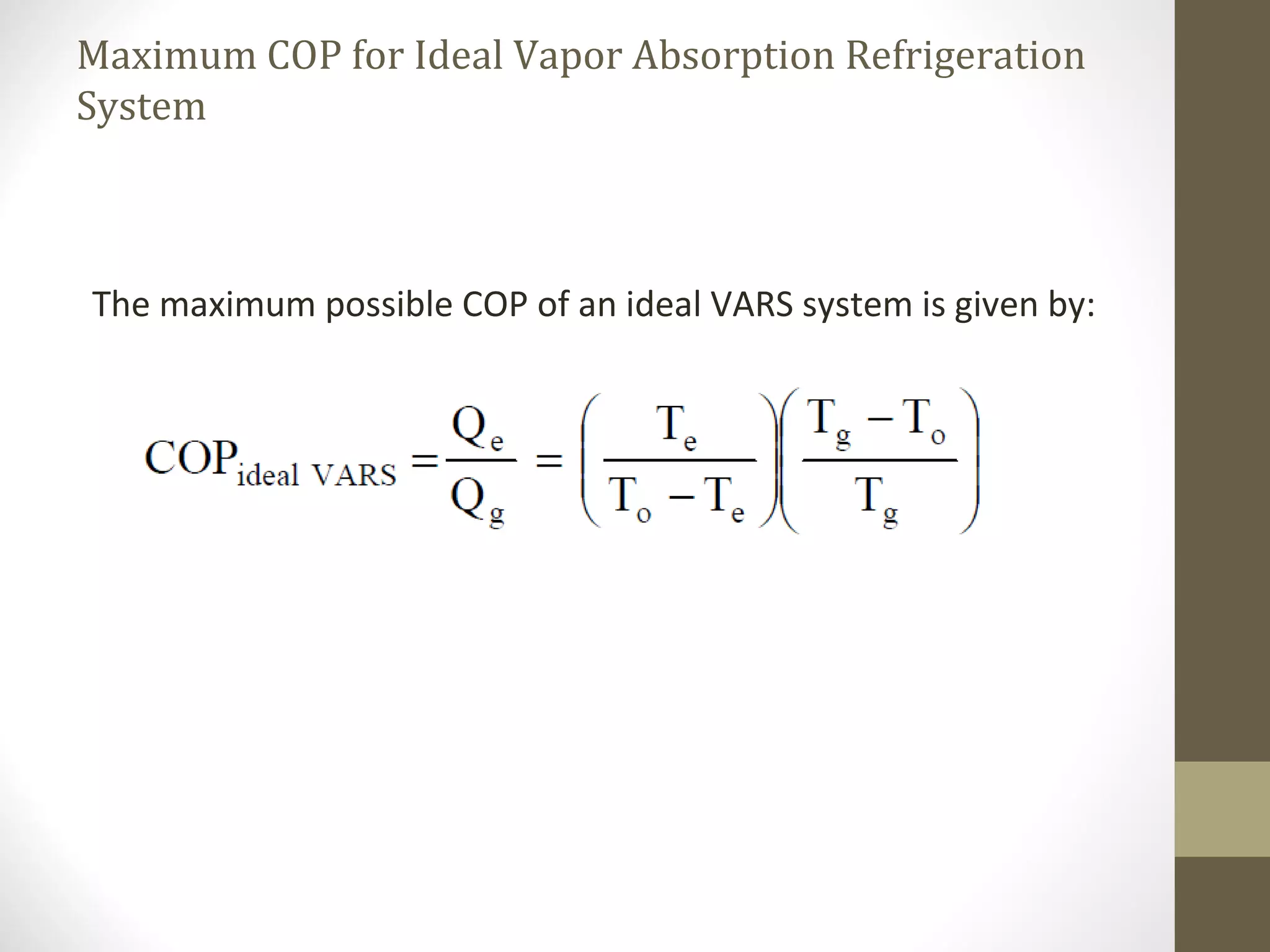 Simple Vapor Absorption Refrigeration System | PPT
