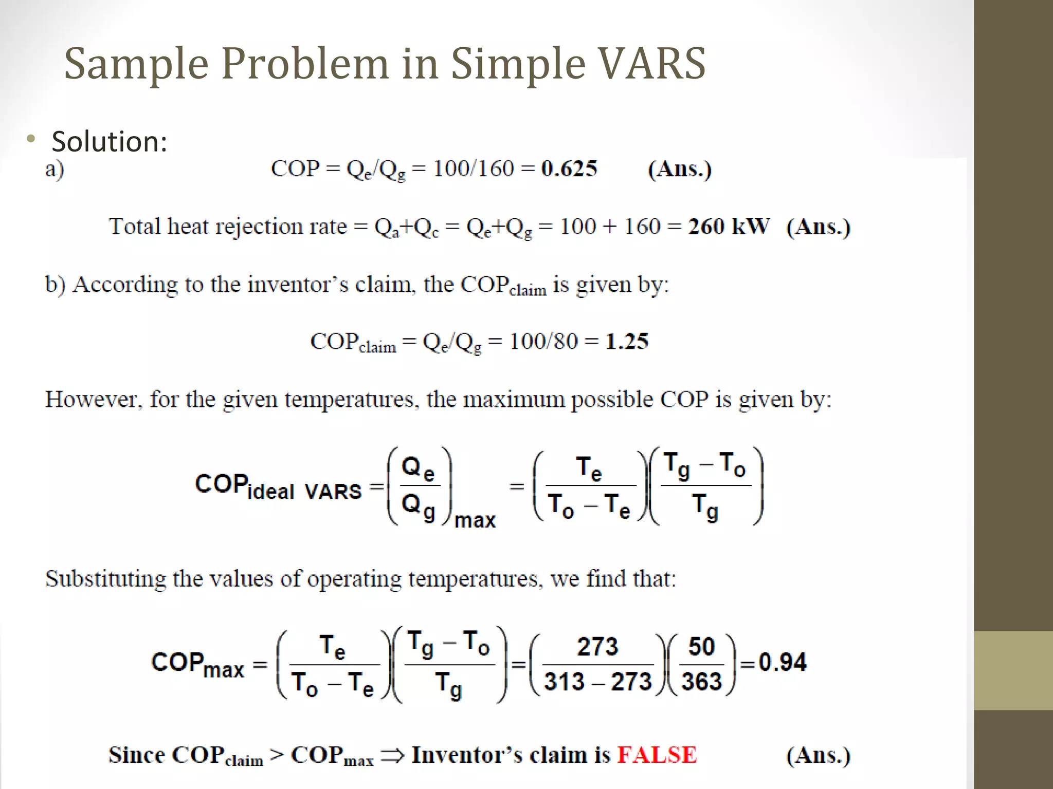 Simple Vapor Absorption Refrigeration System | PPT