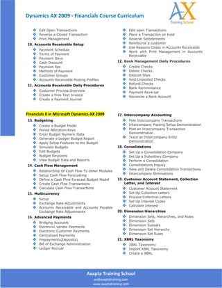 Microsoft Dynamics AX - Financial series | PDF