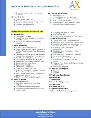 Microsoft Dynamics AX - Financial series | PDF