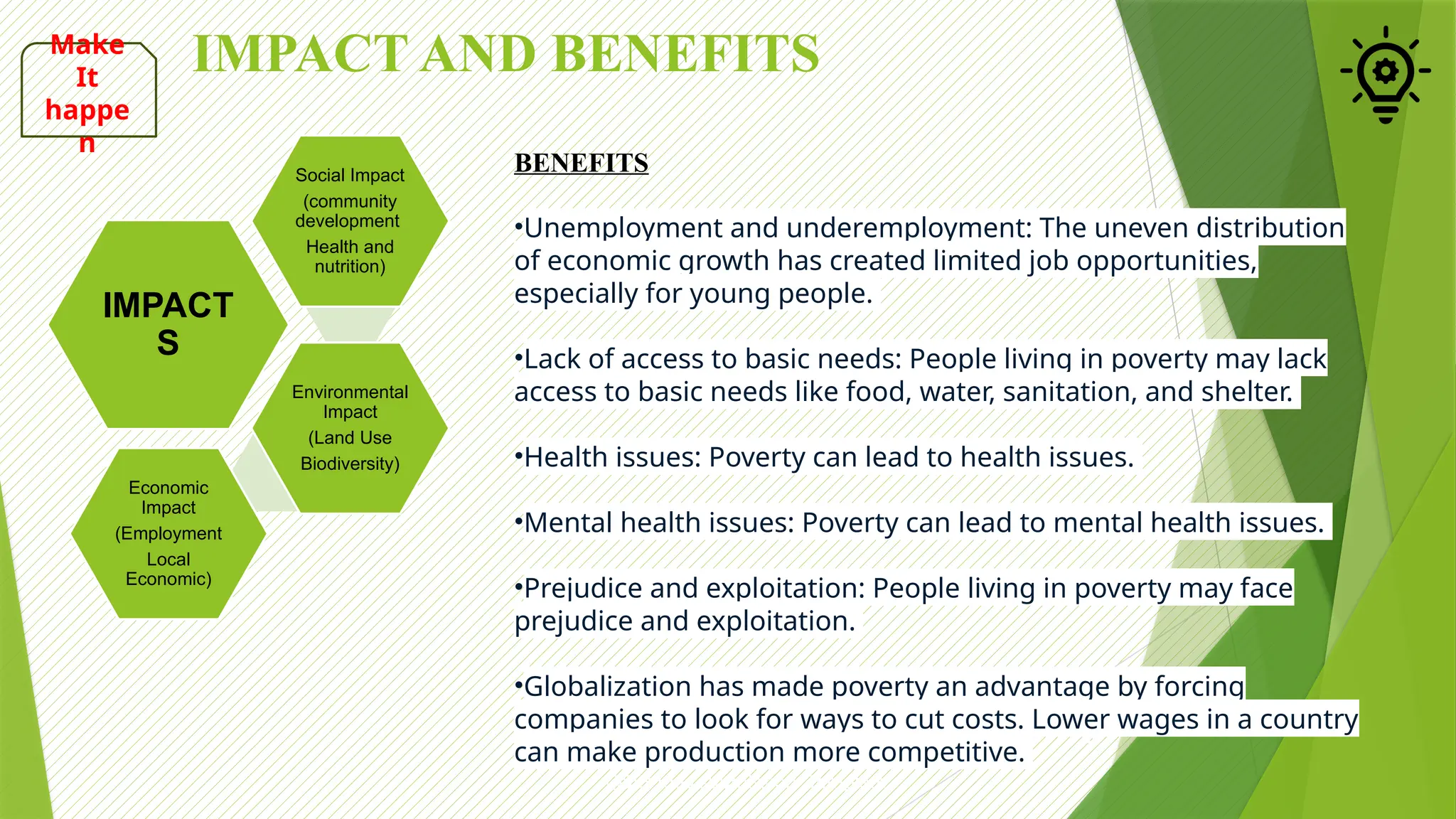 Poverty can have many causes and effects, including environmental ...