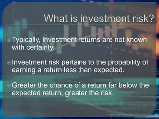 Risk, Return, & the Capital Asset Pricing Model | PPTX