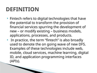 FIN -TECH, financial technology, economic friction.pptx | Technology ...