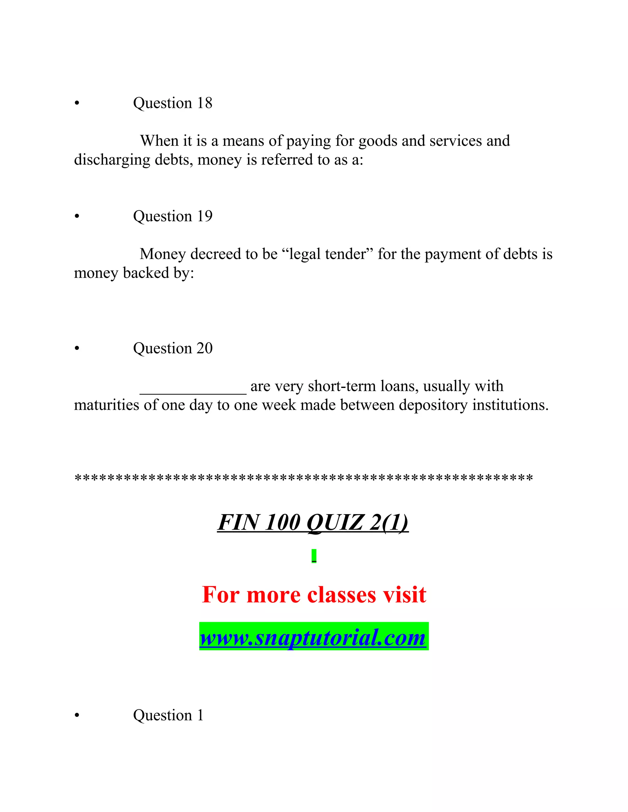 Fin 100 Massive Success / snaptutorial.com