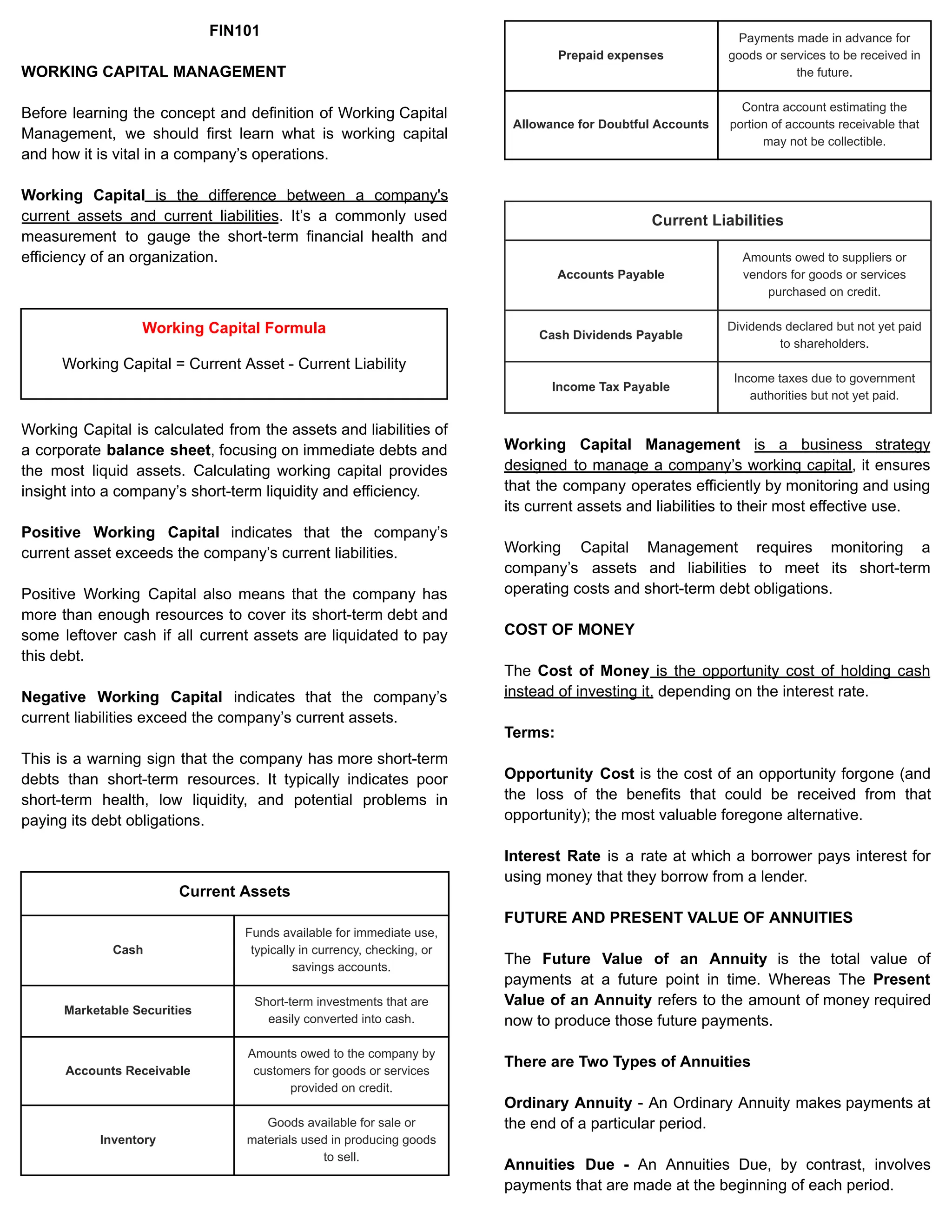 Working Capital Management, Principles of Finance | PDF