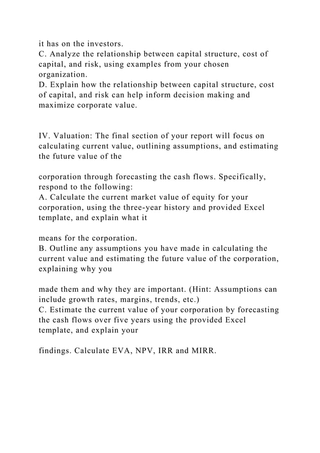 FIN 330 Final Project I Guidelines and Rubric Overv.docx | Stocks and ...