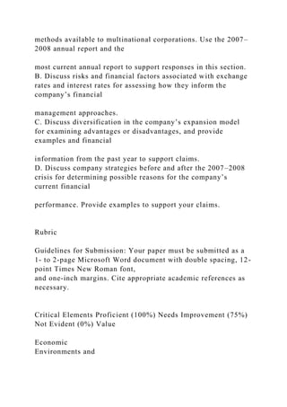 FIN 336 Milestone Two Guidelines and Rubric Economic Envir.docx