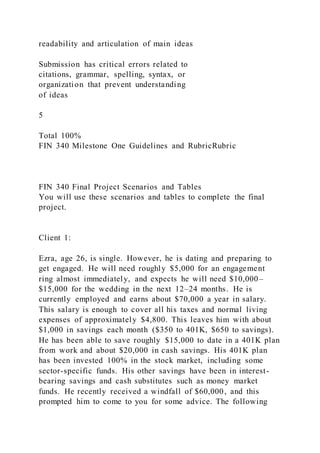 FIN 340 Milestone One Guidelines | DOCX