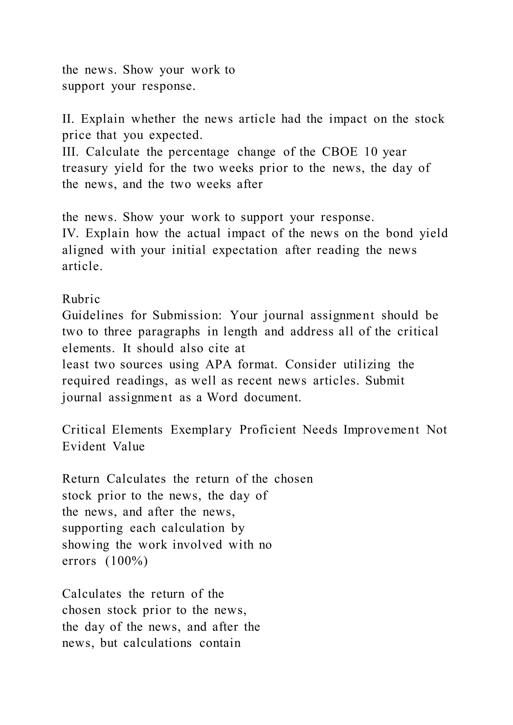 FIN 340 Module Six Journal Gui | DOCX