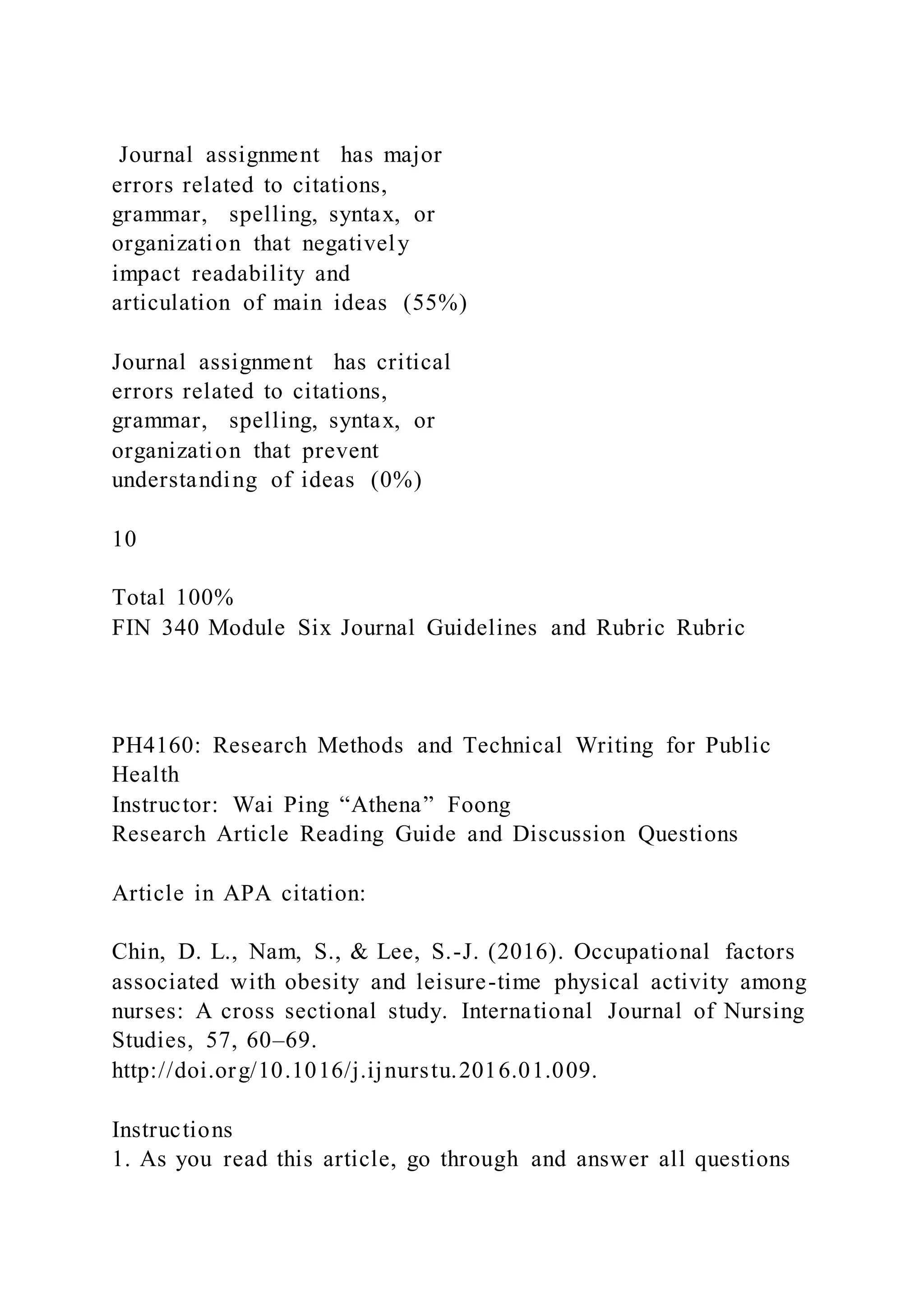 FIN 340 Module Six Journal Gui | DOCX