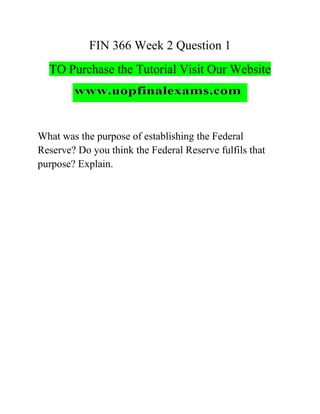 Fin 366 week 2 dq 1 | DOC