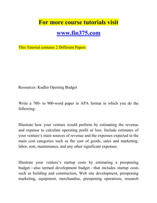 FIN 375 Education Planning--fin375.com