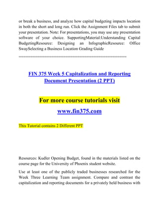 FIN 375 Education Planning--fin375.com