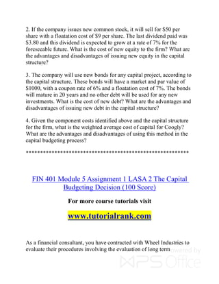 Fin 401 Teaching Effectively--tutorialrank.com | Business Accounting & Finance | Business