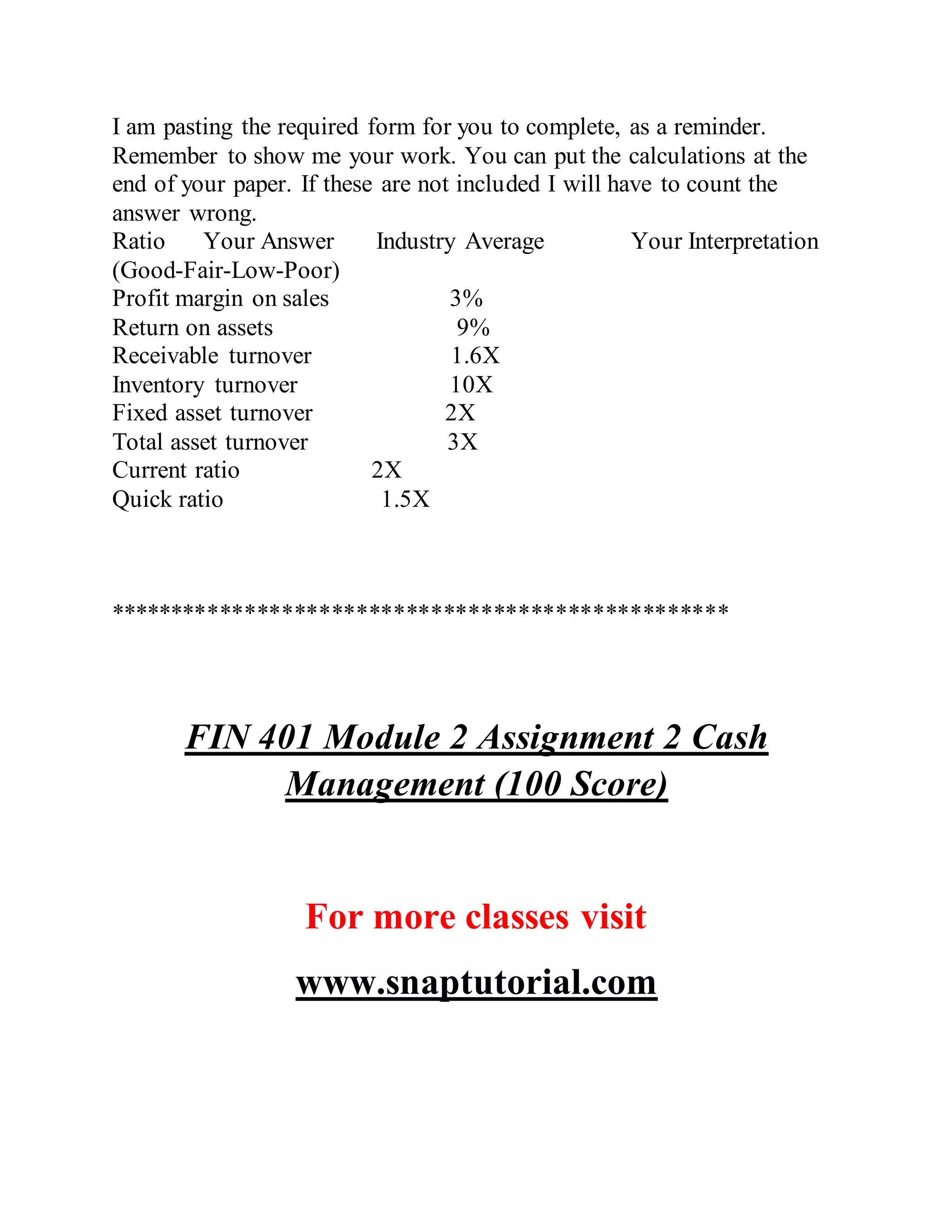 Fin 401 Effective Communication / snaptutorial.com