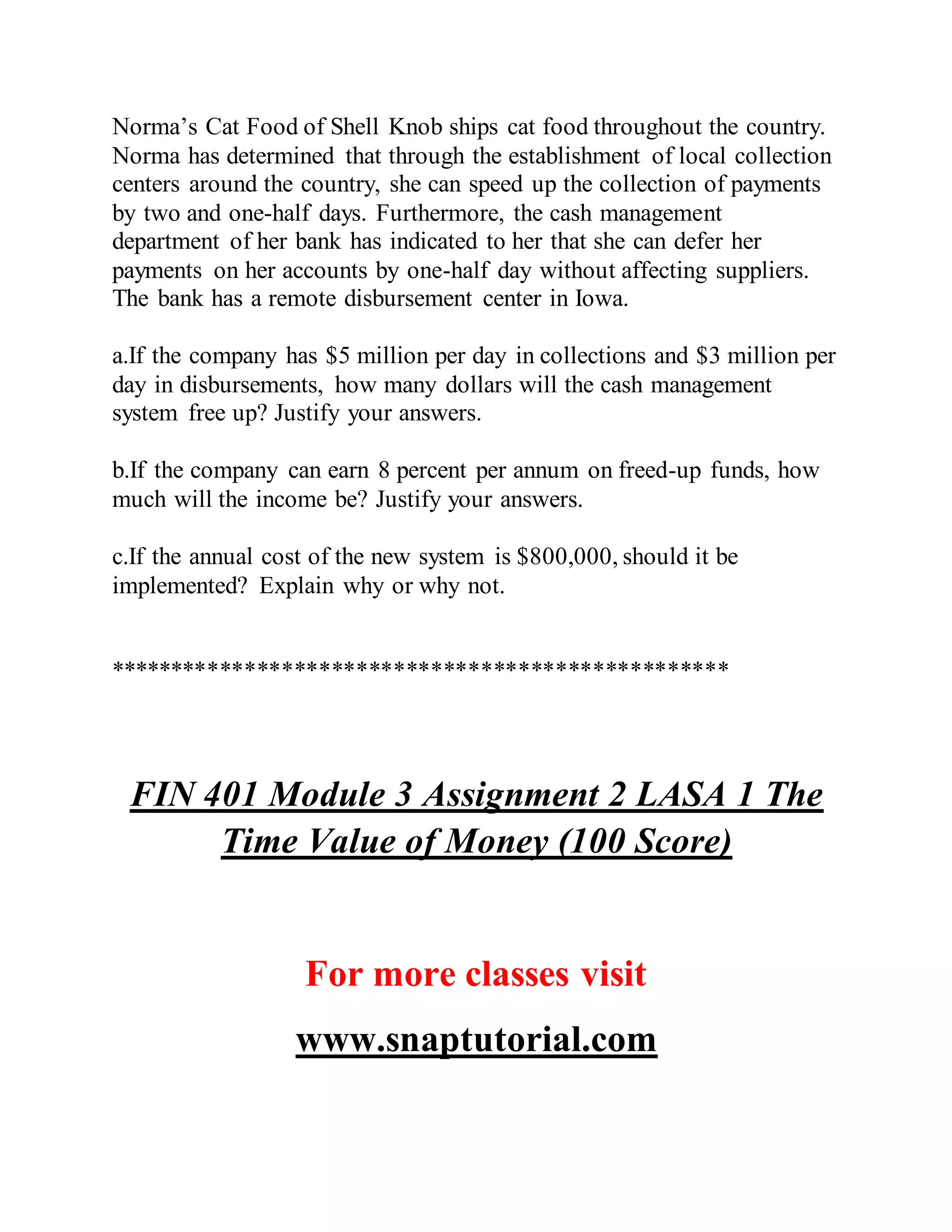 Fin 401 Effective Communication / snaptutorial.com