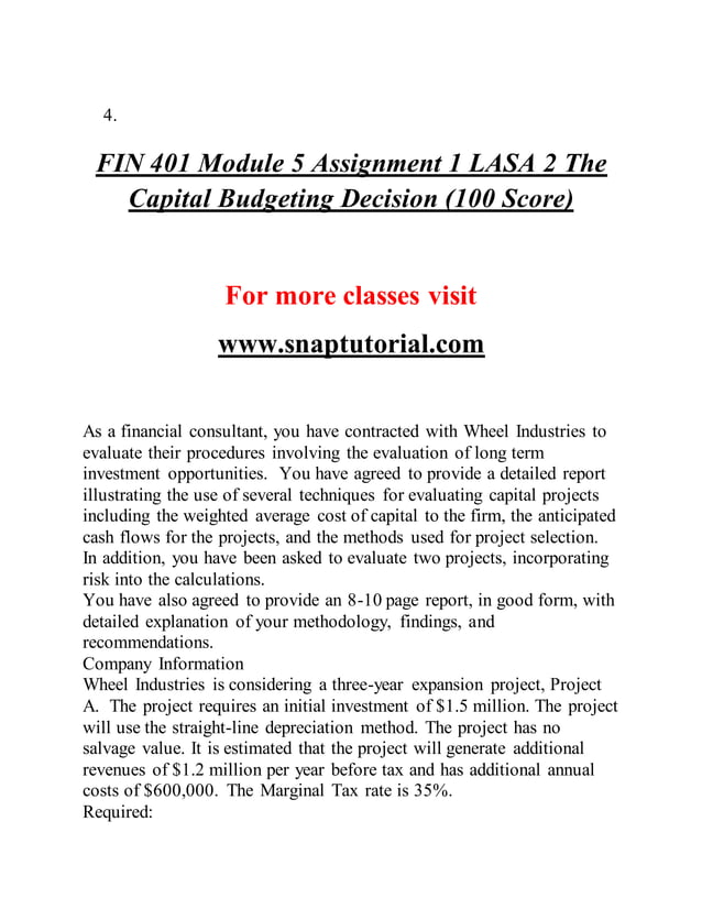 Fin 401 Effective Communication / snaptutorial.com