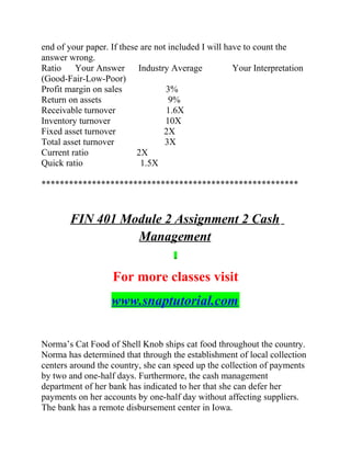 Fin 401 Enthusiastic Study / snaptutorial.com