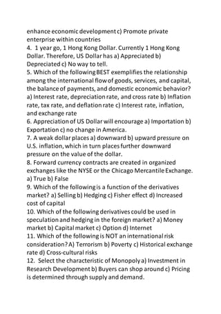 Fin 403 final exam | DOCX