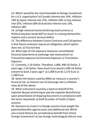 Fin 403 final exam | DOCX