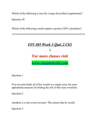 Fin 405 Massive Success / snaptutorial.com