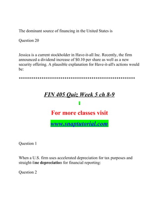 Fin 405 Massive Success / snaptutorial.com