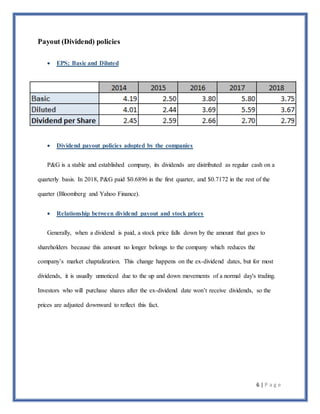 Capital Structure and Payout Policies of P&G | DOCX