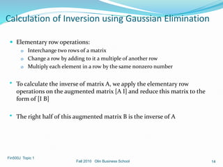 Fin500J_MatrixAlgebra_2011.ppt | Free Download