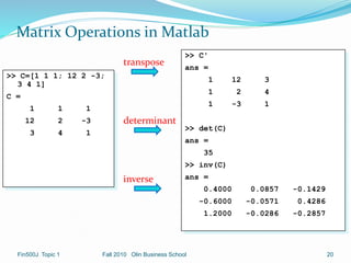 Fin500J_MatrixAlgebra_2011.ppt | Free Download