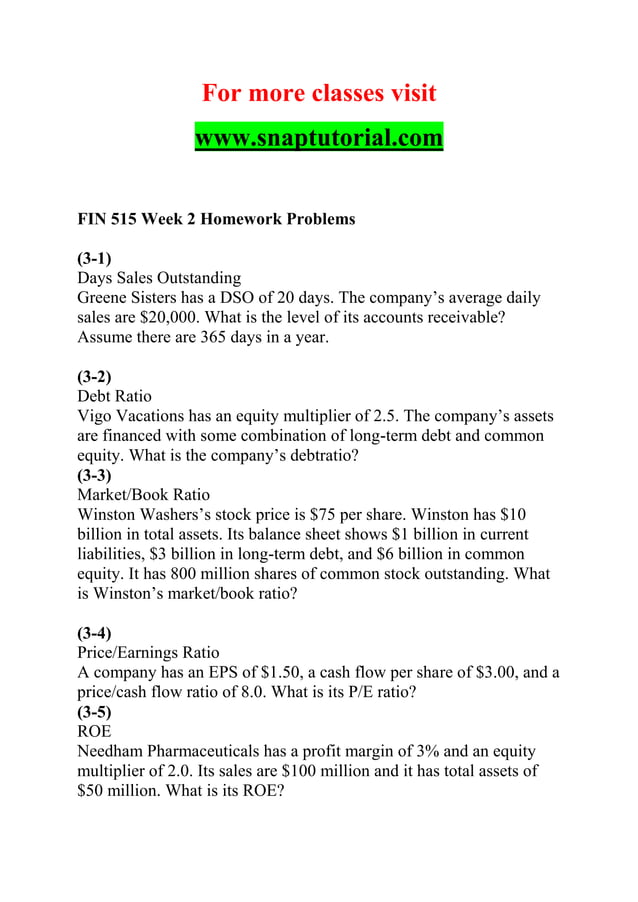 FIN 515 Exceptional Education / snaptutorial.com